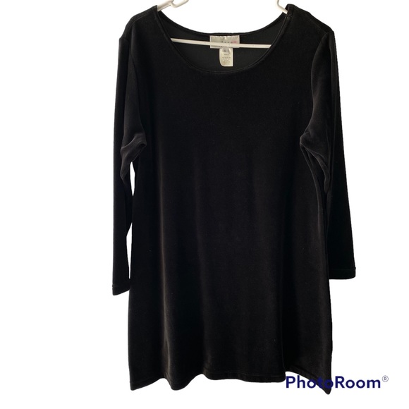 J. Jill | Dresses | Nwot J Jill Dress Velvet In Black Lind Sleeves Sz ...